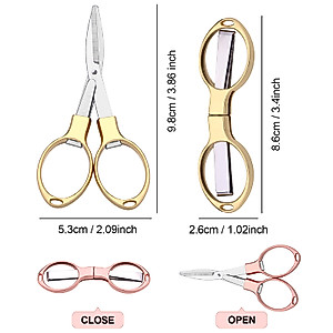 Stainless Steel Scissors Anti Rust Folding Scissors Glasses Shaped Mini Shear for Home and Travel Use (6)