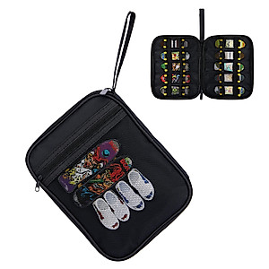 HUHYNN 10 Fingerboard Carrying Case Compatible with Tech Deck, Storage Case Compatible with Teck Deck Finger Skateboards, Fingerboard Carry Case Holds 10 Mini Finger Skateboards(Bag Only) (Black)