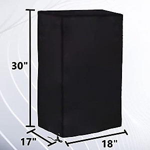 GasSaf Smoker Cover, 30 inch Masterbuilt Smoker Cover, Heavy Duty Waterproof Smoker Grill Cover 18" L x 17" W x 30" H, Black