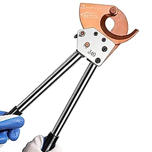 BETOOLL Heavy Duty Aluminum Copper Ratchet Cable Cutters up to 300mm² Wire Cutters 600mcm