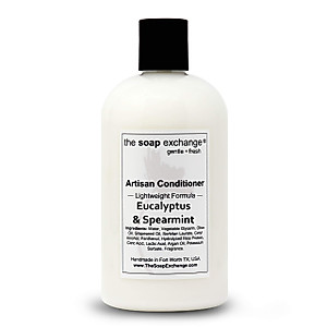The Soap Exchange Hair Conditioner - Eucalyptus & Spearmint Scent - Hand Crafted 12 fl oz / 354 ml Natural Artisan Hair Care, Sulfate & Paraben Free, Nourish, Moisturize, & Protect. Made in the USA.