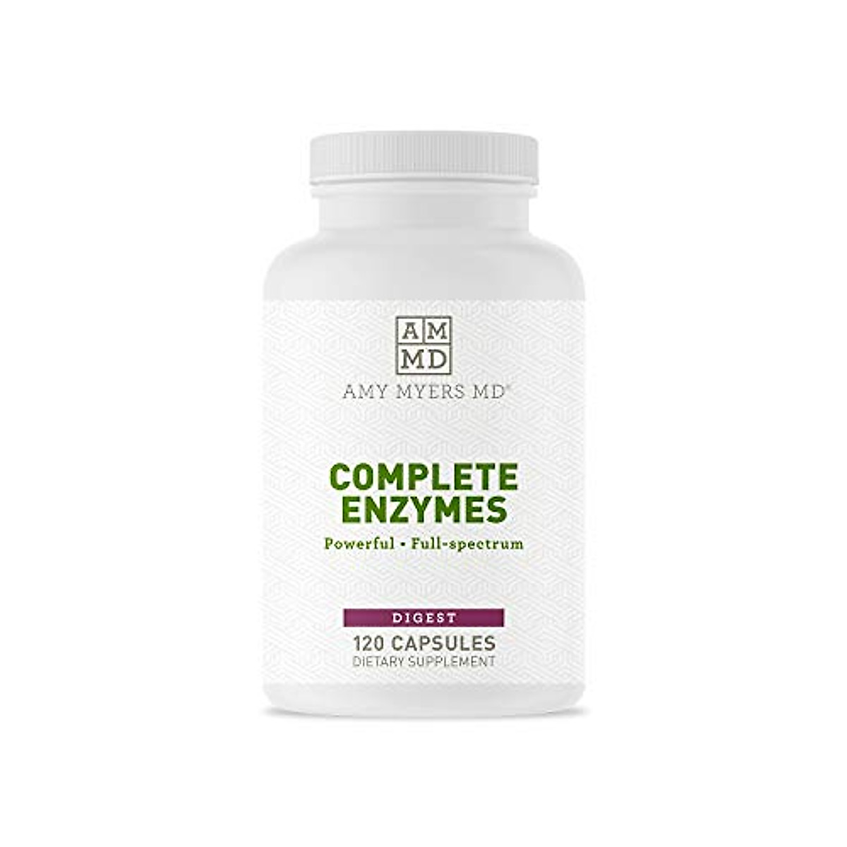 Amy Myers MD Digestive Enzymes for Digestion Aid - 19 Enzymes for Gut Health, Bloating & Stomach Issues - DPP-IV Protease Amylase Lipase Lactase Sucrase - Break down protein carb sugar fiber 120 Caps