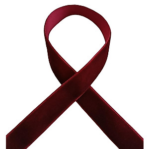 Abbaoww 11 Yards Vintage Burgundy Velvet Ribbon 5/8 Inch Single Face Velvet Ribbon for Gift Wrapping Wedding Decoration DIY Project