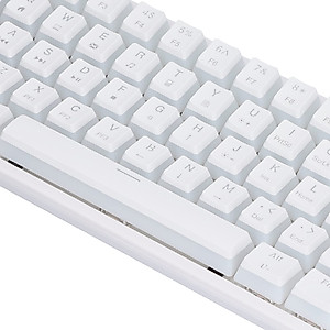 Mini Mechanical Gaming Keyboard, Backlight Ergonomic Game Keyboard with Long Type C USB Cable, Easy to Carry, for PC/ Gamer, Typist, Travel(white2)