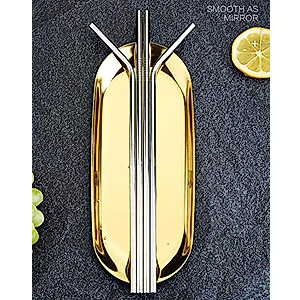 Brightbuy Set of 48 Stainless Steel Straws 10.5'' Reusable Metal Drinking Straws For 30oz Tumblers Yeti 6mm Diameter (48 Straight)