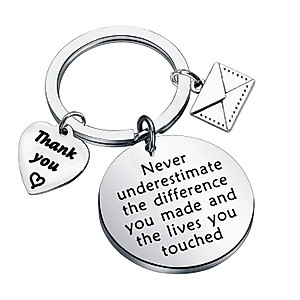AKTAP Postman Keychain Mail Carrier Jewelry Never Underestimate The Different You Made and The Lives You Touched Thank You Gift for Post Office Worker (Postman Keychain)