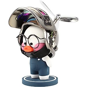 Collyon Car Dashboard Ornament Cute Rubber Duck，Office Car Cab Ornaments,Cool Spectacled Duck