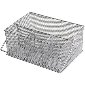 YBM HOME Mesh Silver Condiment Caddy / Kitchen Supply, Utensil, Napkin Holder (w'7 L'9.1/4 Depth 4'3/8 Inch) 1151M (1)
