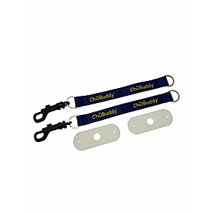 Chubuddy Navy Sublimated Chewy Holders Set of (2) - Two Sublimated tethers and Two Natural Straps