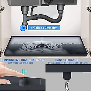 ONESO Under Sink Mat,34" x 22" Under Sink Mats for Kitchen Waterproof,Under Sink Mat Kitchen Cabinet Tray Suitable for Kitchen Bathroom Flexible Waterproof Silicone Made, Hold up to 2 Gallons Liquid