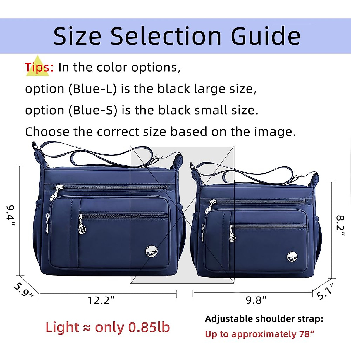 A bundling of cross-body shoulder bags and RFID card wallet for ladies(blue-small)