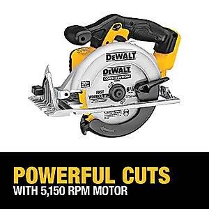 DEWALT 6-1/2-Inch 20V MAX Circular Saw, Tool Only (DCS391B) , Yellow