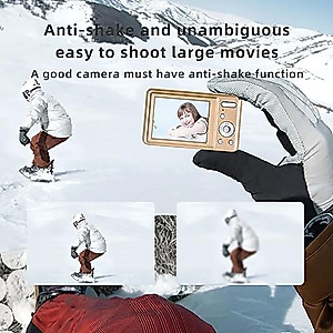 Portable Digital Camera, USB 2.7in Compact Vlogging Camera High Definition for Gift (Gold)