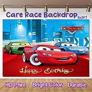 Lnkdeya Race Cars Birthday Party Decorations-179 Pcs Racing Cars Checked Balloons Garland Kit Cars Banner Racing Backdrop Tablecloth