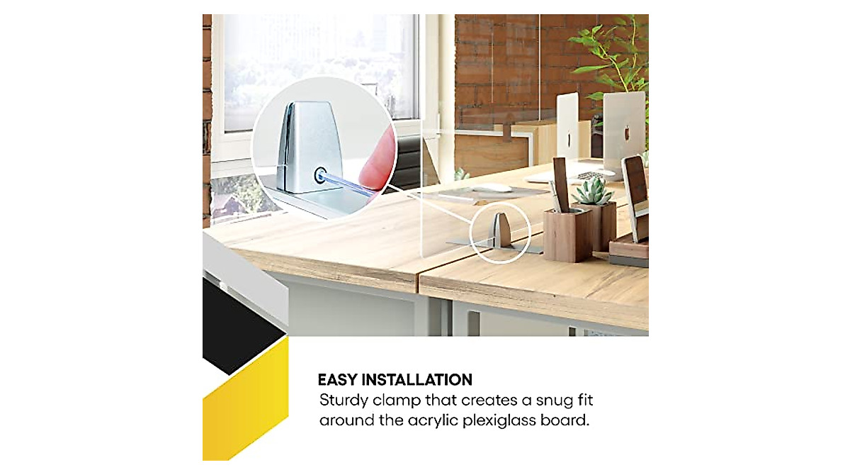 Obex Frosted Acrylic Desk Privacy Screen - 12" X 42"