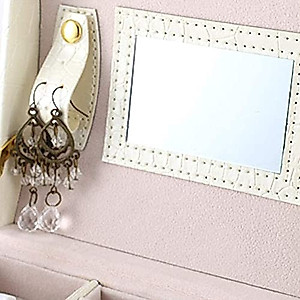 ZZYINH AN207 Jewelry Organizer Large Jewelry Box High Capacity Jewelry Casket Makeup Organizer Leather Beauty Travel Box Small Jewelry (Color : Beige)