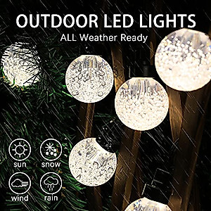 MuDay Globe Outdoor String Lights,25FT Shatterproof Connectable Hanging Light, 20 Crystal Globe G50 Bulbs,Extendable Patio Lights for Backyard, Bistro, Party, Garden(Warm White)