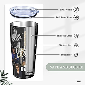 LUNKIND Conway Musics Twitty 20 oz Stainless Steel Insulated Car Sippy Cup With Lid Travel Mug for Cold Hot