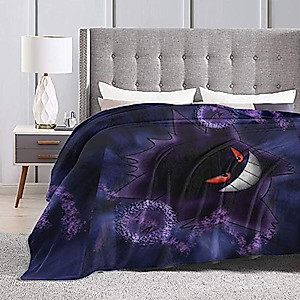 Gengar Blanket Ultra Soft Thick, All Season Anti-Pilling Flannel Throw for Sofa Throw Blanket Fit Couch Bed Sofa for Adult Child Warm