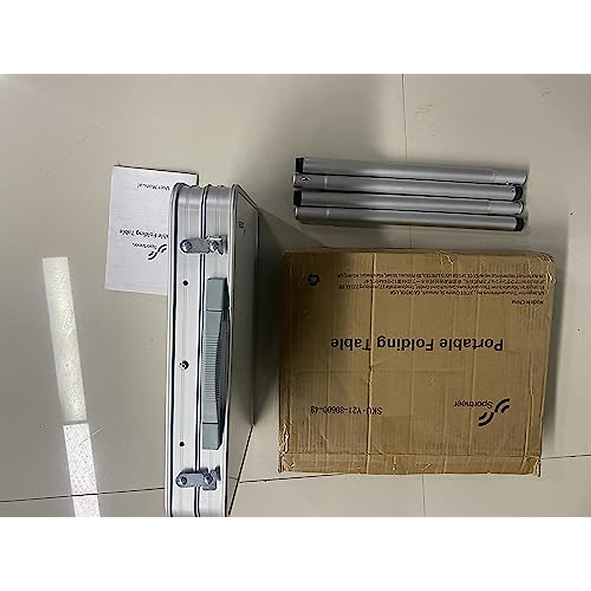 Sportneer Camping Table, Adjustable Height Small Folding Table with Mesh Layer Portable Camp Tables with Aluminum Legs for Outdoor Camp Picnic Beach BBQ Cooking (23.6" L x 15.7" W (3 Height))