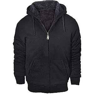 GEEK LIGHTING Hoodies for Men Heavyweight Fleece Sweatshirt - Full Zip Up Thick Sherpa Lined