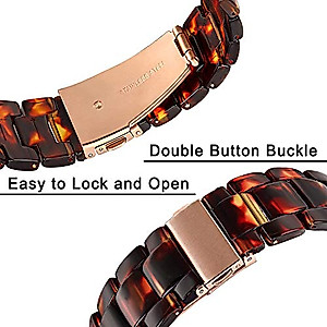 iLVANYA resin watch Bands for Fossil Men's Gen 5 Carlyle/Fossil Women's Gen 5 Julianna/Fossil Men's Gen 4 Explorist Smart Watch, Replacement Quick Released Wristband Strap(22mm Tortoise)
