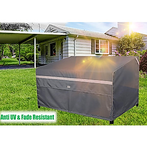 Garden Balsam Fade Resistant Waterproof Heavy Duty Patio Furniture Sofa Cover Dark Grey 52"W X 32"D X 33"H for Patio Furniture Loveseat Cover Outdoor Sofa Cover