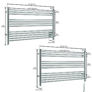 Ancona AN-5550 Amplia Dual 12-Bar Hardwired and Plug-in Towel Warmer in Chrome
