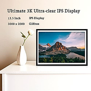 BSIMB 13.5-Inch 32GB 3K Digital Photo Frame Dual Band Wi-Fi, Smart Digital Picture Frame, Light Sensor, Send Photos & Videos via App/Email Instantly, Wall Mountable, Gift for Grandparents