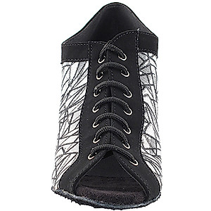 Womens Ballroom Dance Shoes Party Salsa Practice Dance Shoes Black Nubuck & #51 Mesh 1643EB Comfortable - Very Fine 2" Heel 8 M US [Bundle of 5]