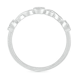 DGOLD 10kt White Gold Round White Diamond Classic 3 stone Ring (1/4 cttw)