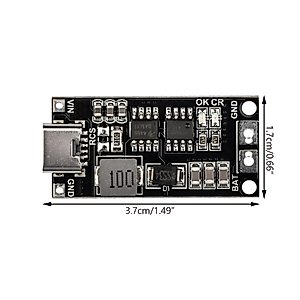 Adeept Type C BMS 2S 2A 18650 21700 3.7V Lithium Battery Charge Module Charging Board Step-Up Boost Li-Po Polymer USB C to 8.4V