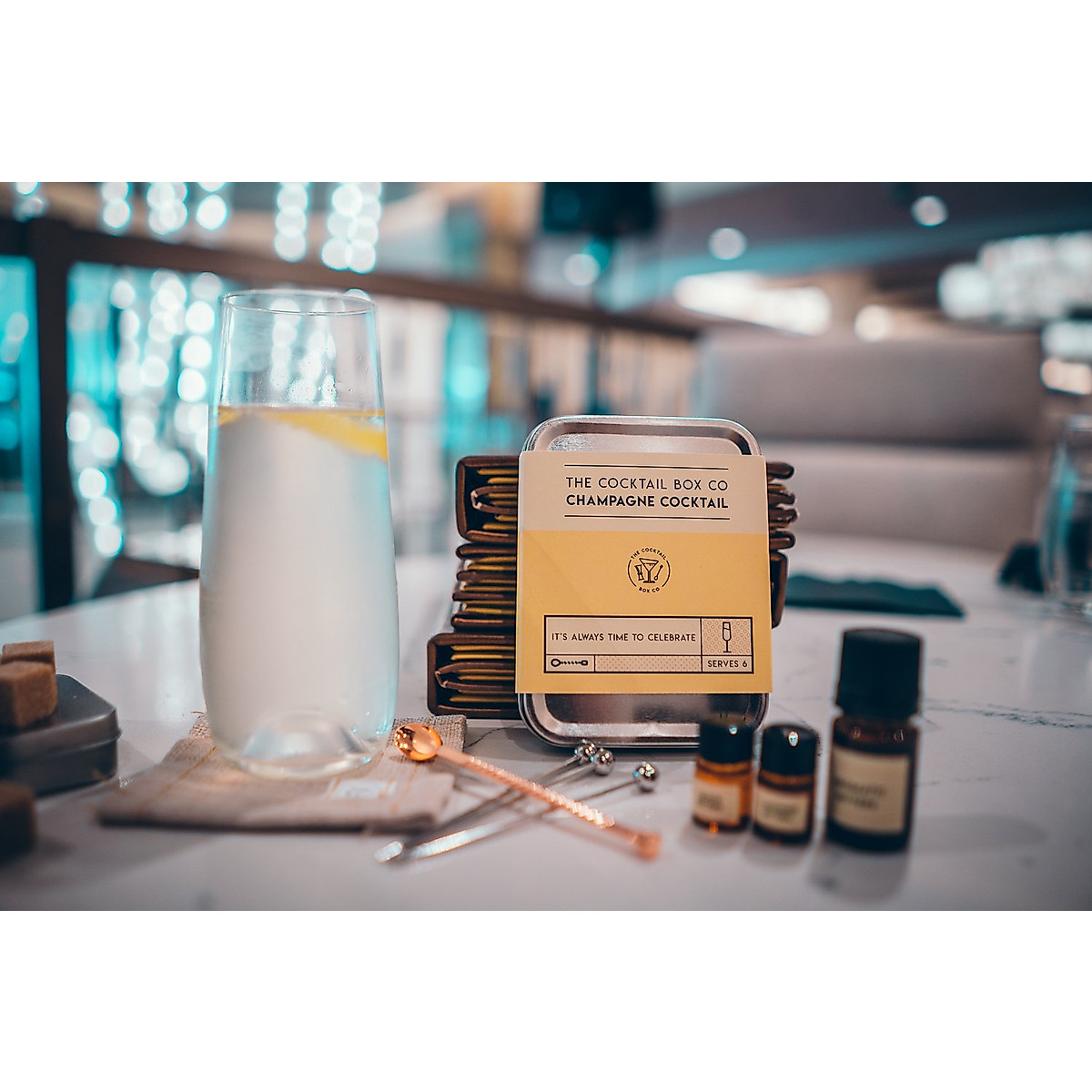 The Cocktail Box Co. Champagne Cocktail Kit - Premium Cocktail Kits - Make Hand Crafted Cocktails. Great Gifts for Him or Her Cocktail Lovers (1 Kit)