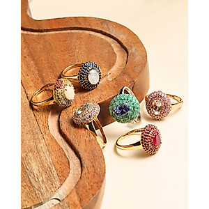 YoTreasure 2.07 Ct. Pink Morganite Sapphire Solid 14K Rose Gold Chunky Ring