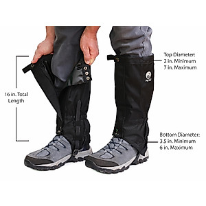 Pike Trail Waterproof Adjustable Leg Gaiters: for Hiking in Mud, Sand, and Snow - Hunting, Mountain Climbing, or Snowshoeing