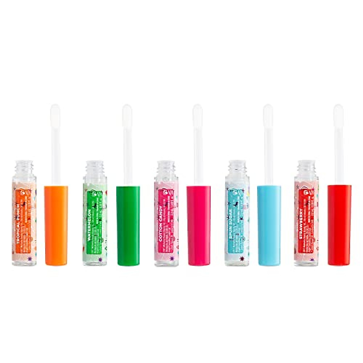 Lip Smacker Holiday Original & Best Flavored Lip Gloss Party Pack, Tropical Punch, Watermelon, Cotton Candy, Spun Sugar, Strawberry
