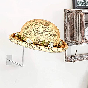 GrliTra Set of 4 Metal Hat Holder Wall Mounted Hat Rack for Baseball Cap or Cowboy Hat Rack Storage, Wigs Organizer Display Racks Cowboy Hat Rack Ball Wall Mounted Multifunctional Rack