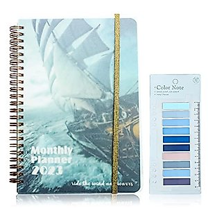 Mesen 2023 Planner - Planner/Calendar 2023, Jan.2023 - Dec.2023, Weekly Planner & Monthly With Tabs, 6.3" x 8.4", Hardcover Back Pocket Twin Wire Binding with Sticky Index Tabs, Daily Organizer