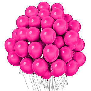 Hot Pink Balloons, 50 PCS 5 Inch, Dark Pink Balloons, Hot Pink Party Decorations, Latex Balloons, Balloons for Arch Decoration, Balloons for Birthday Wedding Baby Shower Party Decorations