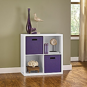 ClosetMaid 4 Cube Storage Shelf Organizer Bookshelf with Back Panel, Easy Assembly, Wood, White Finish