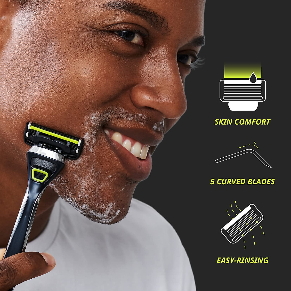 Dorco Pace 5 Pro Razors- Shaving System For Men with Trimmer - 1 Handle + 9 Cartridge Set