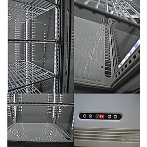 TECHTONGDA Commercial Refrigerator Cake Display Case Pie Beverage Refrigerated Cabinet Showcase 110V 35.6-53.6 F