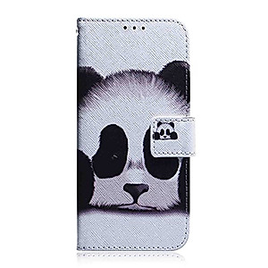 NATUMAX Phone Cover Wallet Folio Case for Oppo REALME 7 PRO, Premium PU Leather Slim Fit Cover for REALME 7 PRO, 2 Card Slots, Horizontal Viewing Stand, Fashion case, Panda
