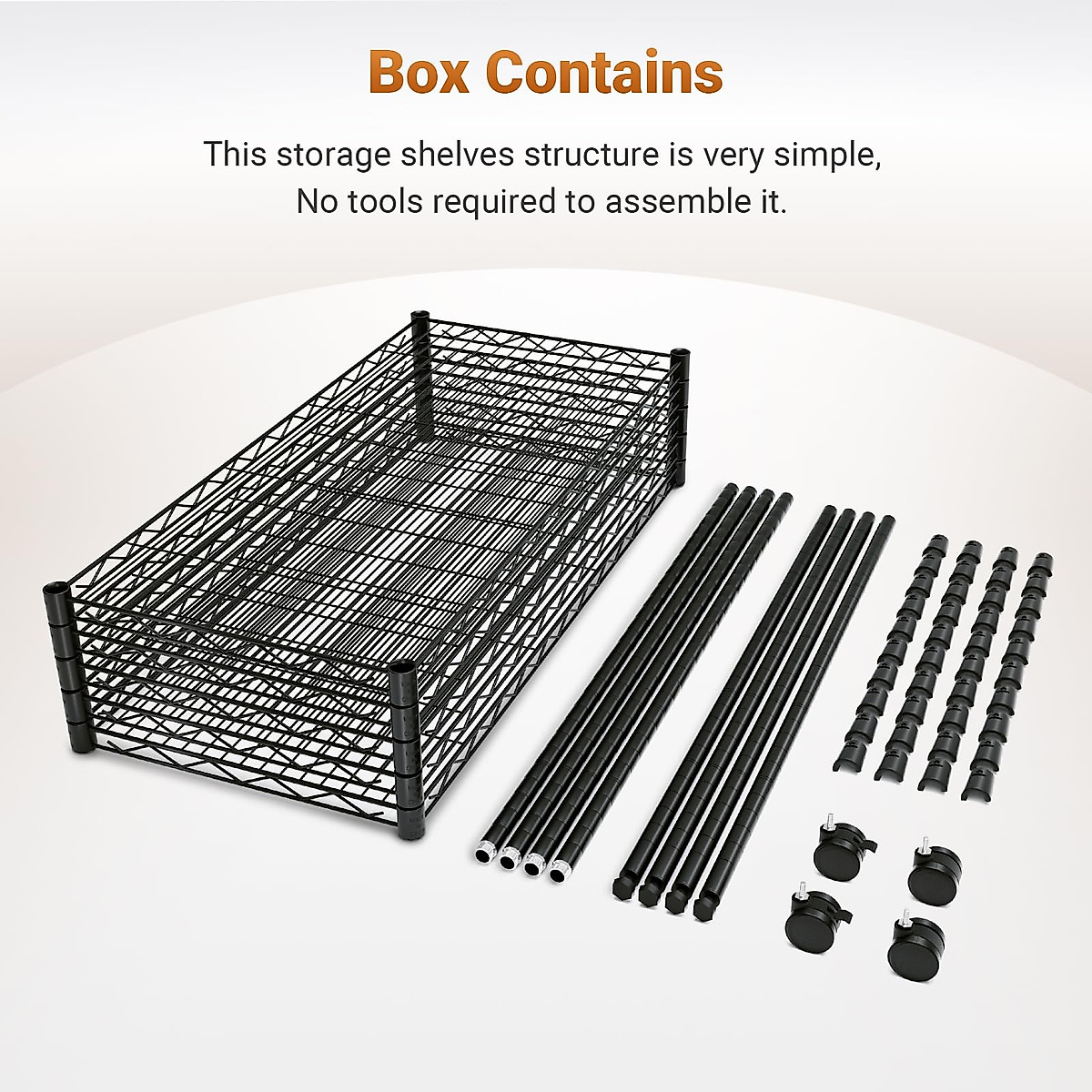 HealSmart Heavy Duty 5-Shelf Shelving Unit, 29" D x 14" W x 61" H, 5 Tier, Black