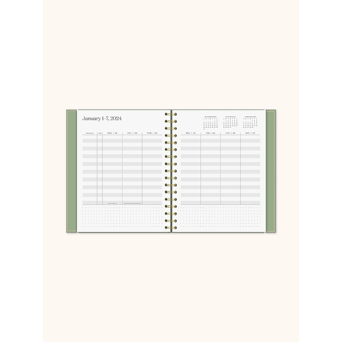 Orange Circle Studio 2024 Real-Time Planner Notebook, 12 Month Spiral Calendar Book with Monthly and Weekly Date Views, Appointment, Budget & Goal Tracker, Journal for School/Work, Golden Hour