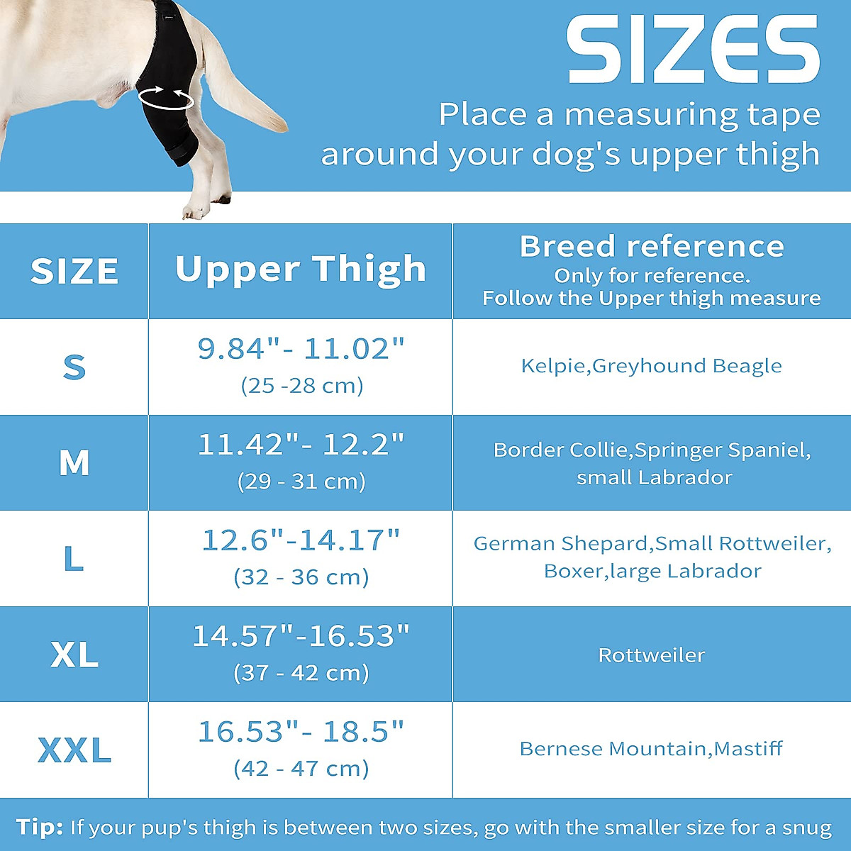 Noillow Dog Knee Brace, Dog Leg Brace for Sprain ACL, CCL, Arthritis - Keeps The Joint Warm and Stable, Leg Wounds Care and Prevent Licking, Dog Rear Leg Luxating Patella Brace-Right-L