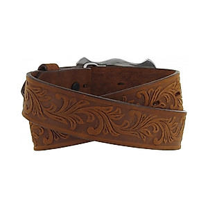 Tony Lama Boy's Brown Tooled Texas Belt Brown 24