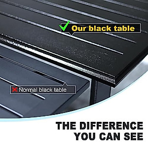 VICLLAX 5 Pieces Patio Dining Set, Outdoor Furniture 4 Sling Dining Chair Swivel Rocker Chairs and Metal Frame Slat Larger Square Table for Backyard Deck Garden Lawn Porch Poolside