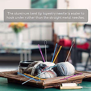 Wool Needles Colorful Bent Tip Tapestry Needles Large-Eye Aluminium Sewing Knitting Needles