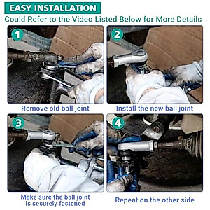 Drive-up Ball Joint Kit, Golf Cart Tie Rod Ends for Club Car Precedent 2004-Up and Club Car Tempo 2018-Up Gas and Electric, Replaces Right Hand Thread OEM 1022883-01 1020226-01